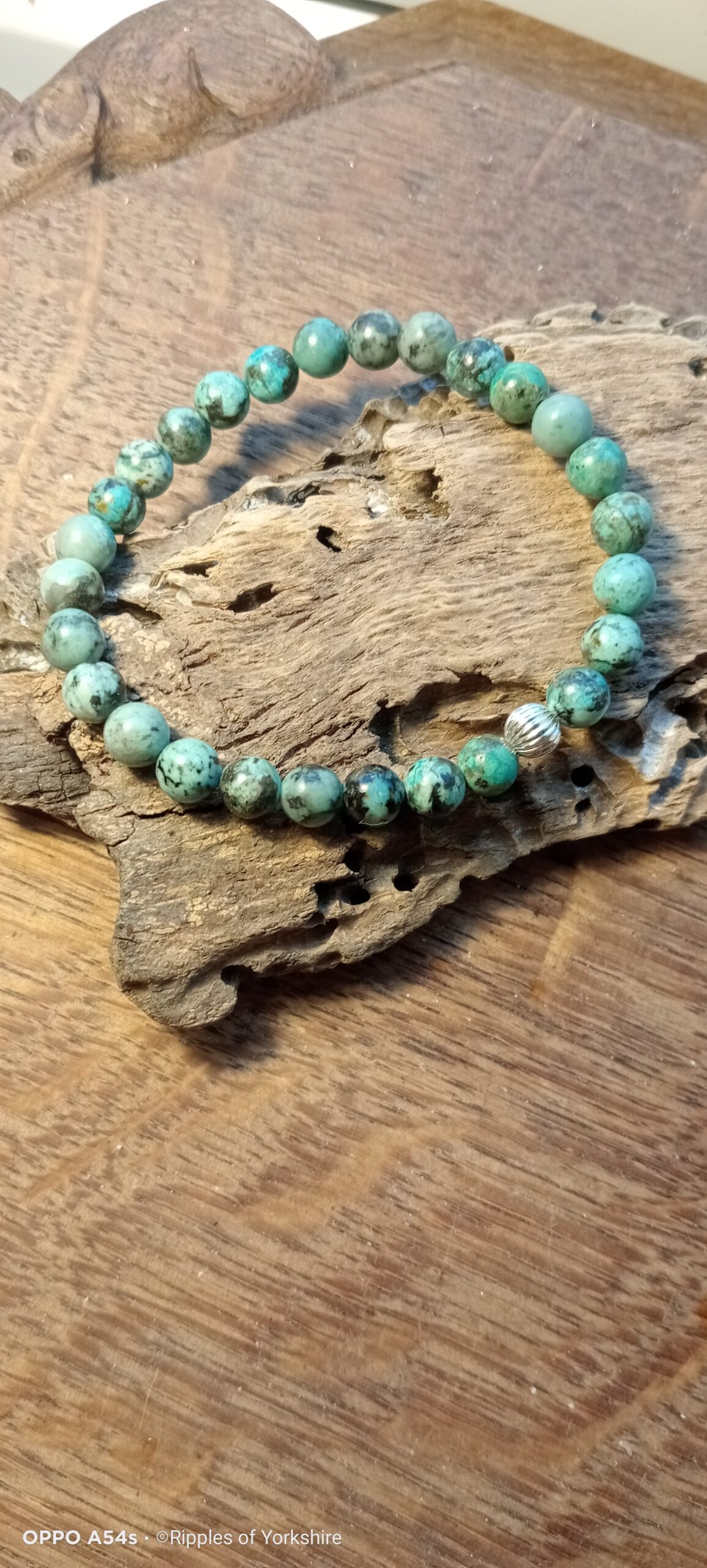 Jasper - African Turquoise Elasticated Bracelet - Ripples of Yorkshire