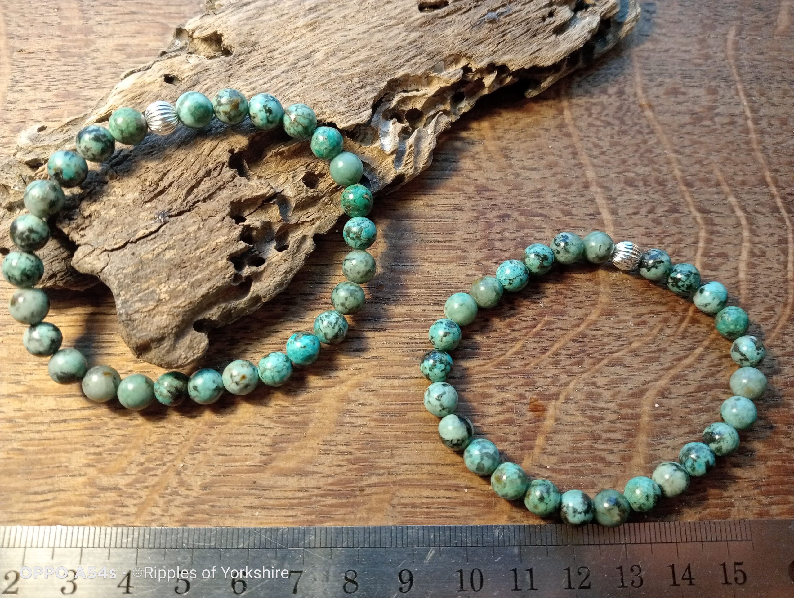 Jasper - African Turquoise Elasticated Bracelet - Ripples of Yorkshire