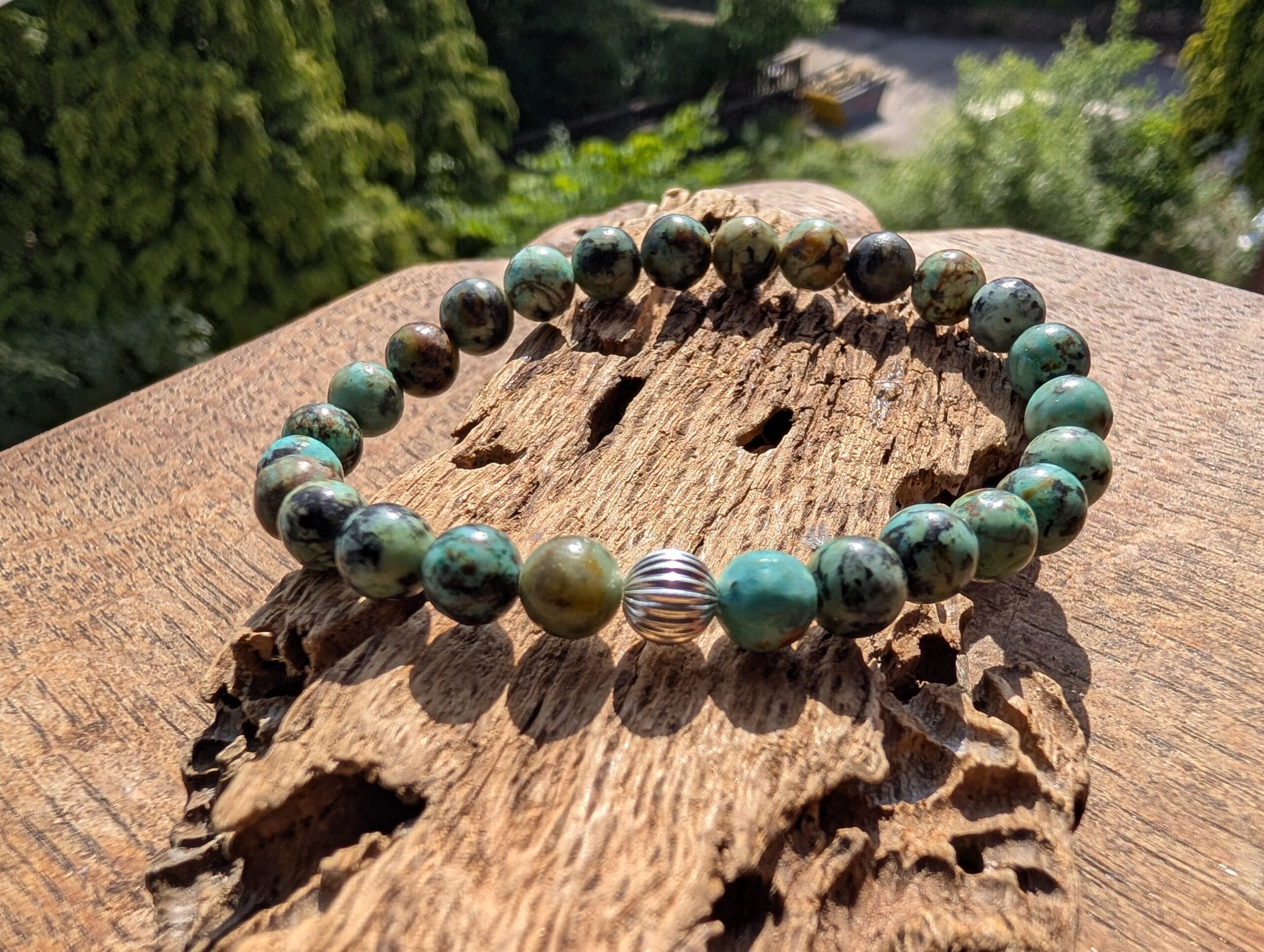 Jasper - African Turquoise Elasticated Bracelet - Ripples of Yorkshire